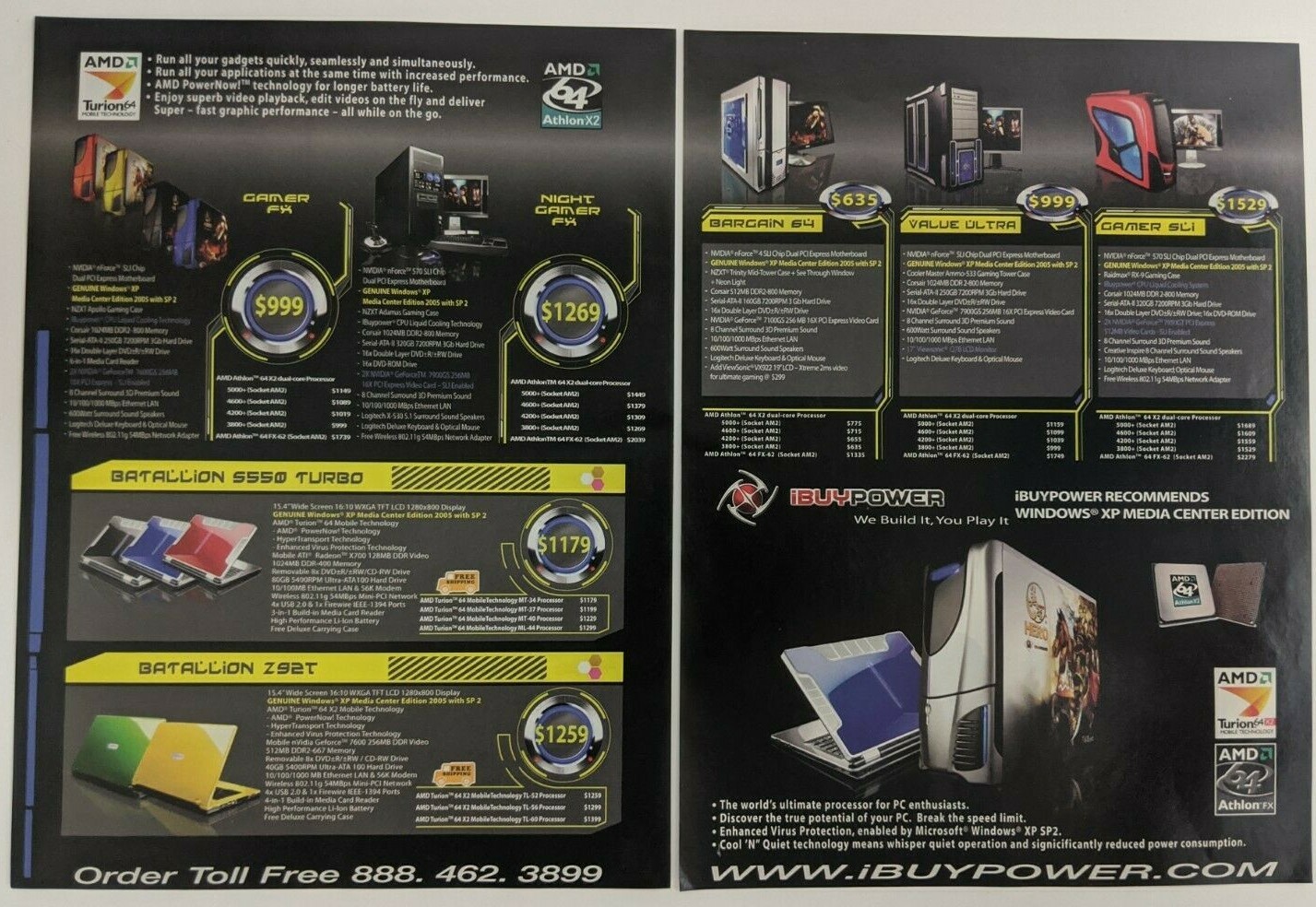 iBUYPOWER Print Ad Art Poster Official AMD 64 Turion X2 HERO PC Athlon ...