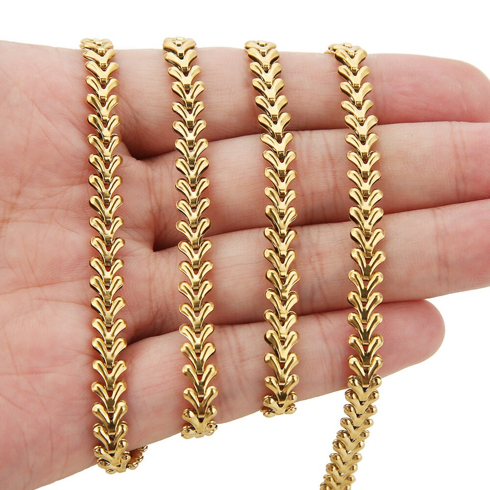 New 1meter Stainless Steel Leaf Chain Findings for DIY Necklace ...