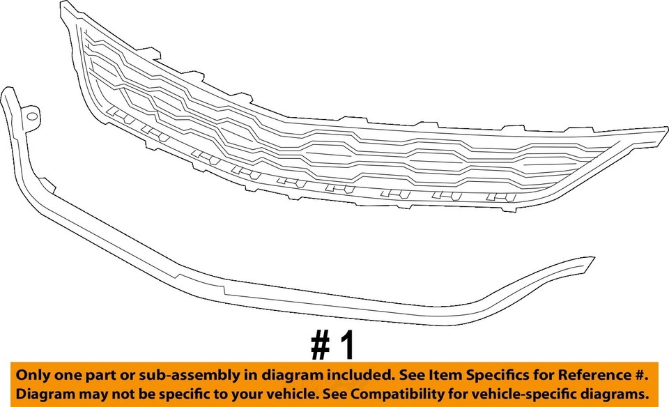 GM OEM 16-18 Malibu Front Bumper Grille Grille Components-Upper Grille ...