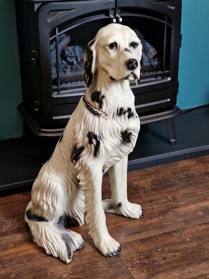 Vintage Large Life Size Italian Style Ceramic Dog English Setter? Dog ...