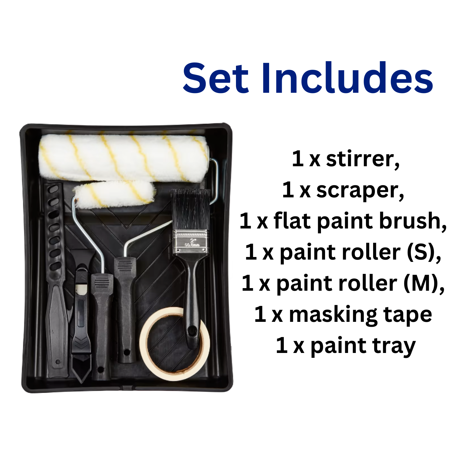 6Pcs Handle Paint Roller Pro Paint Brush Flocked Edger Wall Painting ...