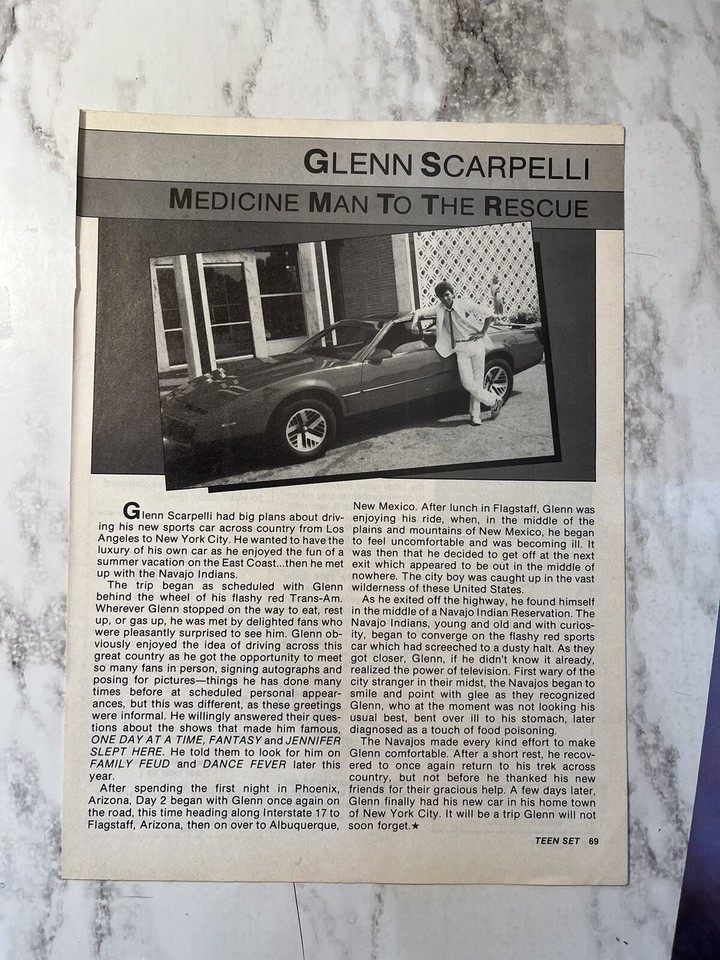 Glenn Scarpelli Shirtless Pinup from 80’s Teen Magazine. 80’s Hunk. | eBay