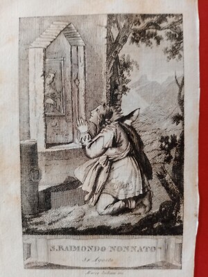 Saint Raymond Nonnatus Ramon Nonay Original Etching Antique 1819 | eBay