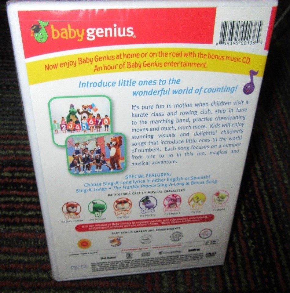 BABY GENIUS: FAVORITE COUNTING SONGS 2-DISC CD/DVD SET, MUSICAL ...