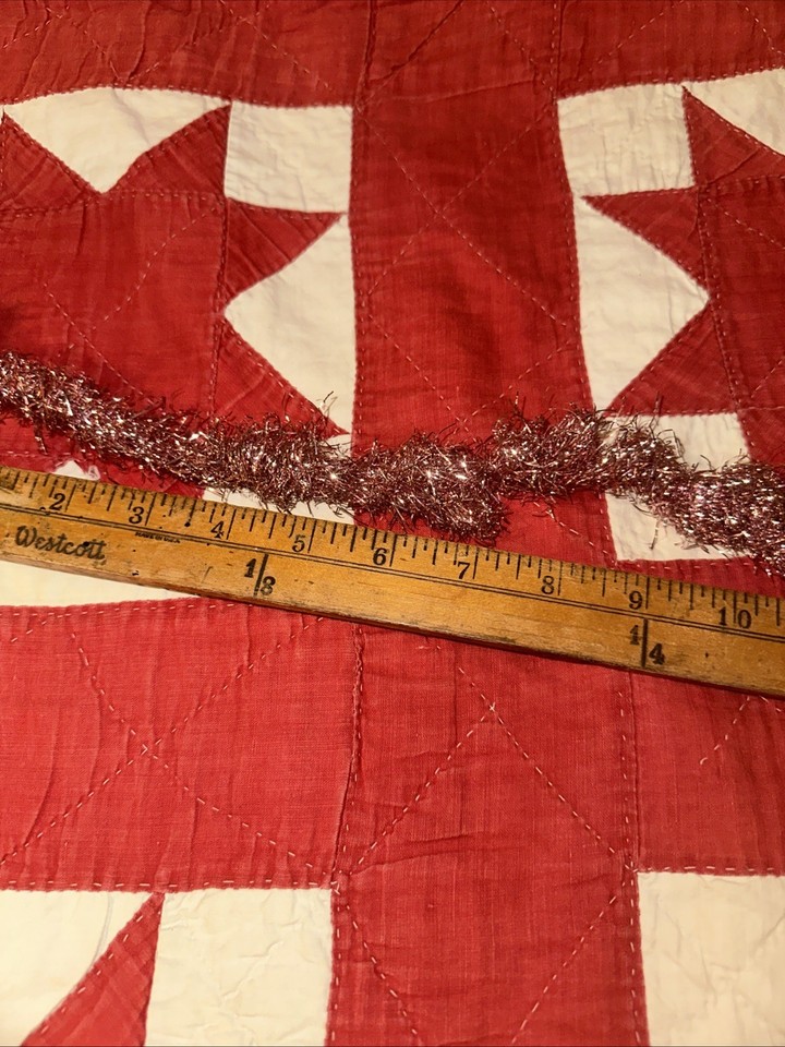 612” Antique Victorian Feather Tree Tinsel Christmas Garland Pink 3 17 ...