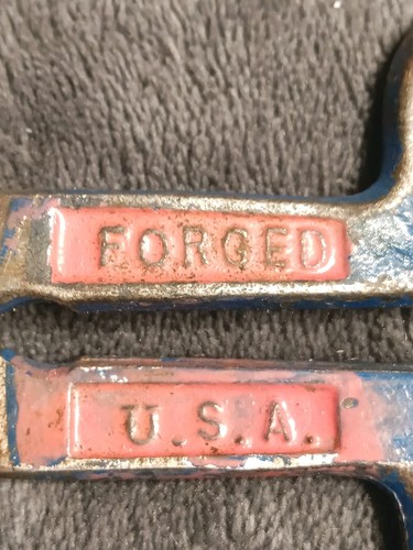 VINTAGE FORGED USA TIN SNIPS SHEARS SCISSORS BLUE HANDLE SOLID STEEL 7 ...