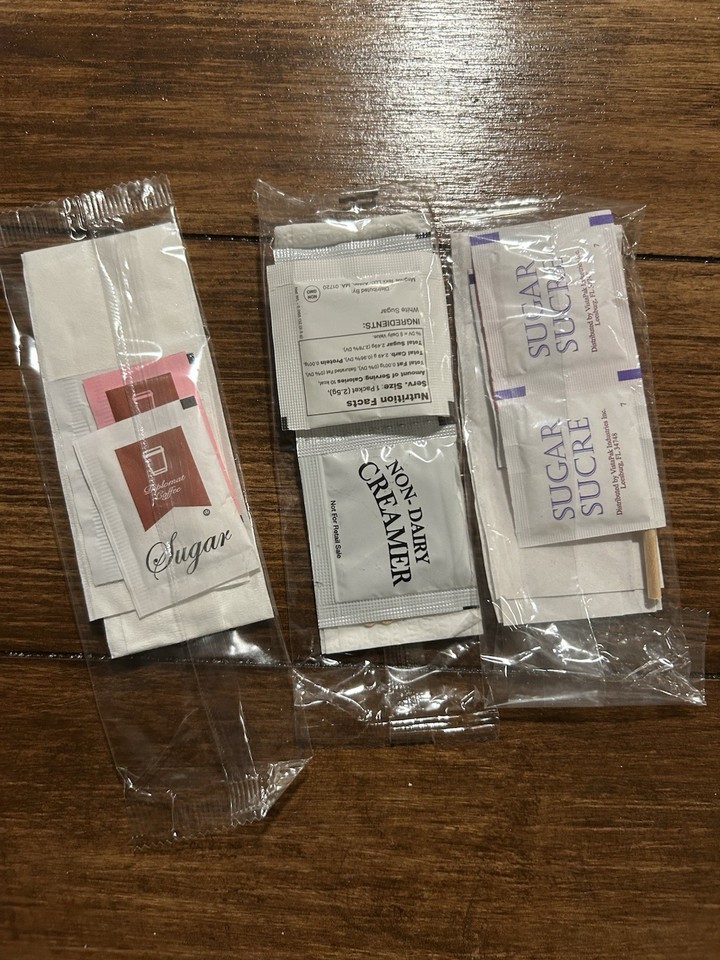 86 Individual Coffee Condiment Packets Sugar Creamer Stir Sticks | eBay