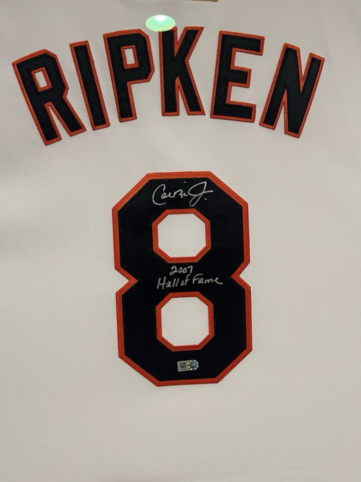 Cal Ripken Signed Framed Mitchell & Ness Baltimore Jersey HOF Auto MLB ...
