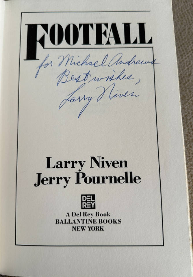 Footfall SIGNED by Larry Niven (only) & Jerry Pournelle 1985 Del 1st ...