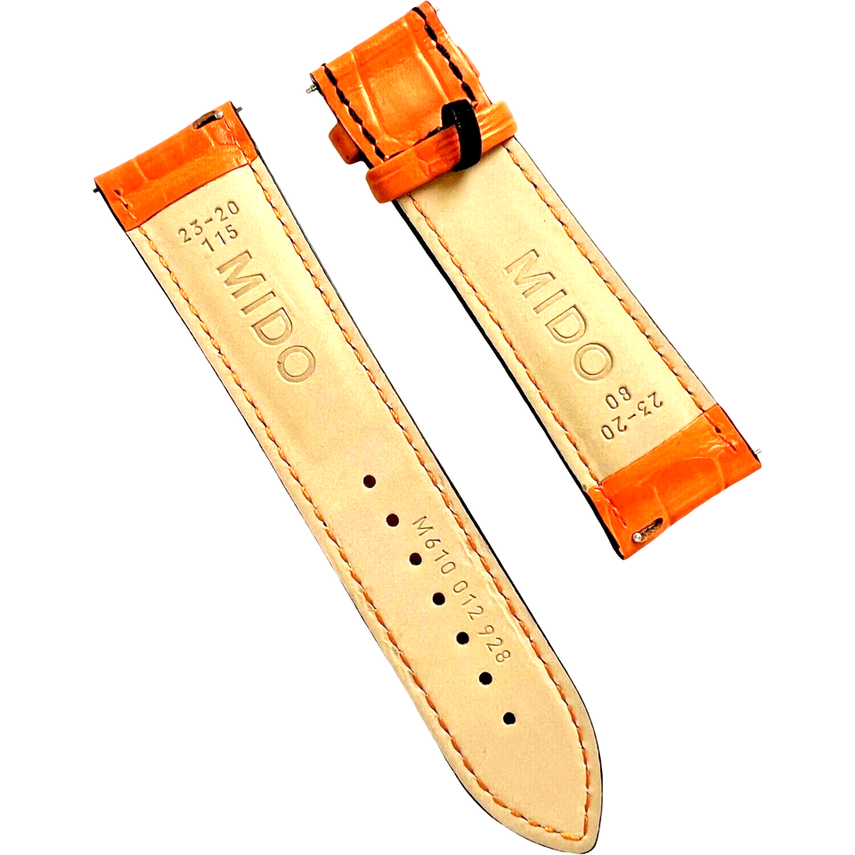 MIDO - BRACELET - GENUINE LEATHER - 23 x 20MM - ORANGE | eBay