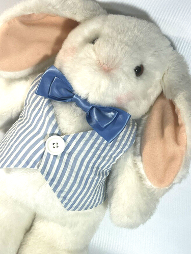 Hallmark Uncle E The Easter Bunny White Blue Striped Vest Stuffed Plush ...