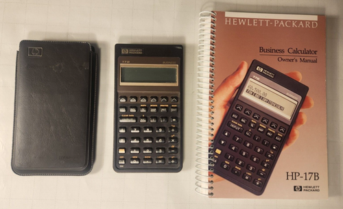 Vintage Hewlett Packard HP 17B Business Calculator with Case & Manual ...