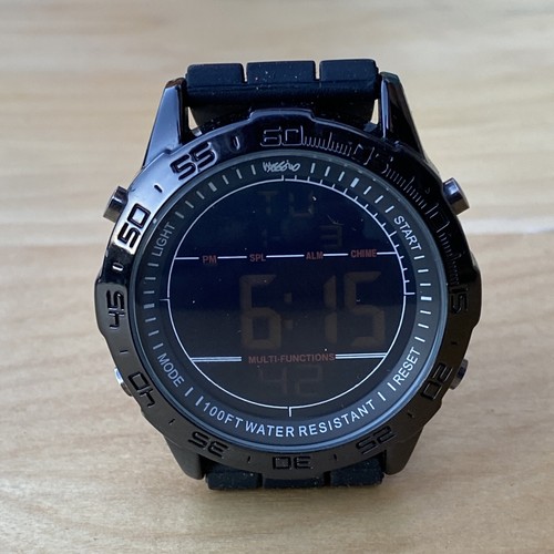 Mossimo FMDMO101 Multifunction Quartz Digital Men's Black Silicone Band ...