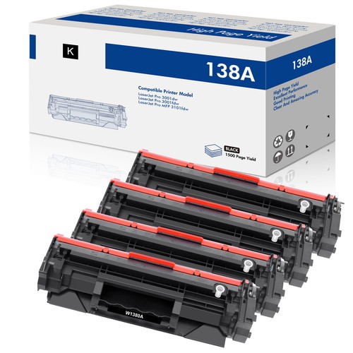 4PK W1380A Toner Compatible With 138A HP LaserJet Pro 3001dw MFP ...