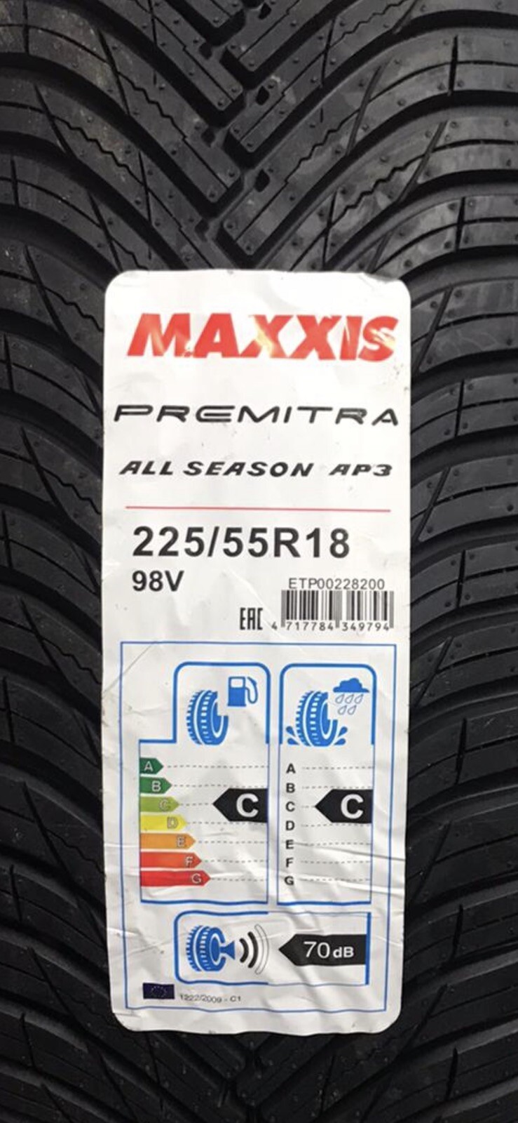 1 x 225/55 R18 Maxxis Premitra All Season AP3 98V 225 55 18 - ONE TYRE ...