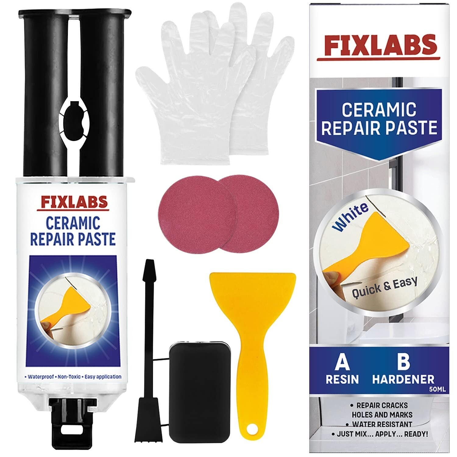 Bath White Enamel Repair Kit Fix Scratch Crack Chip Ceramic Sink Tub ...