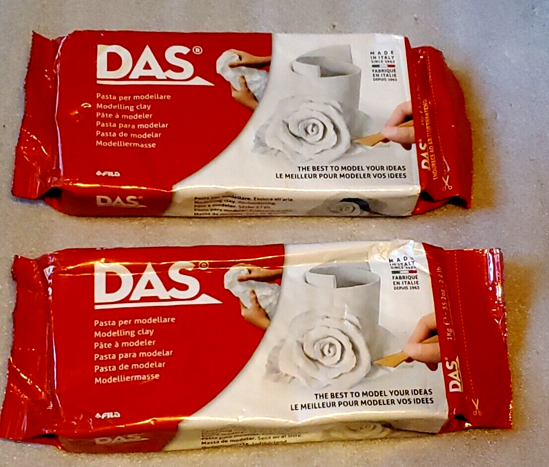 2 packages DAS Air Dry Modeling Clay, White, 2.2 Pounds each | eBay