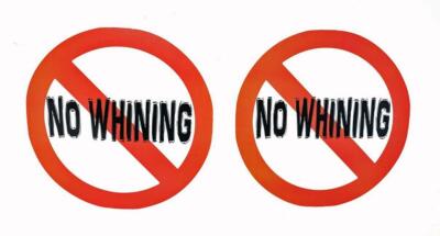 NO WHINING 5" Set of 2 Fabric Novelty Decal Sticker for Wall Mirror ...