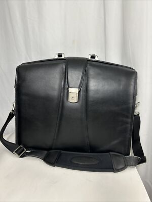 Mcklein leather briefcase surgeon bag shoulder strap black laptop bag ...
