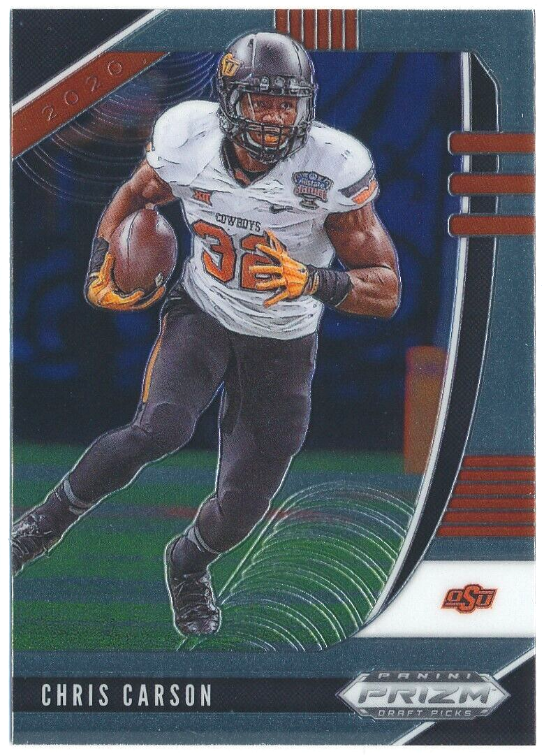 Chris Carson - Oklahoma State Cowboys - 2020 Prizm Draft Picks - Base ...