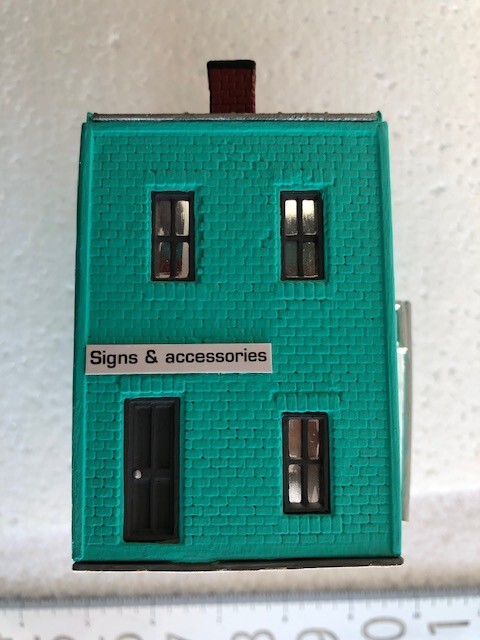 HO 2 story storefront with awning and side stairs | eBay