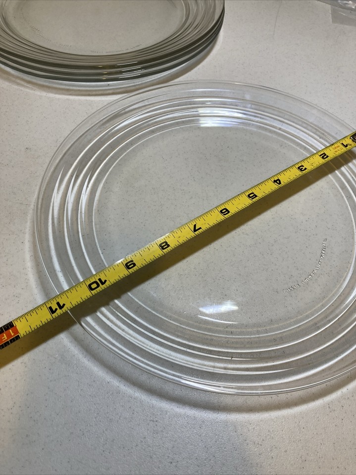 4 Libby Duratuff 10.5 Inch Clear Glass Plates . Dinner, Cake , Catering ...