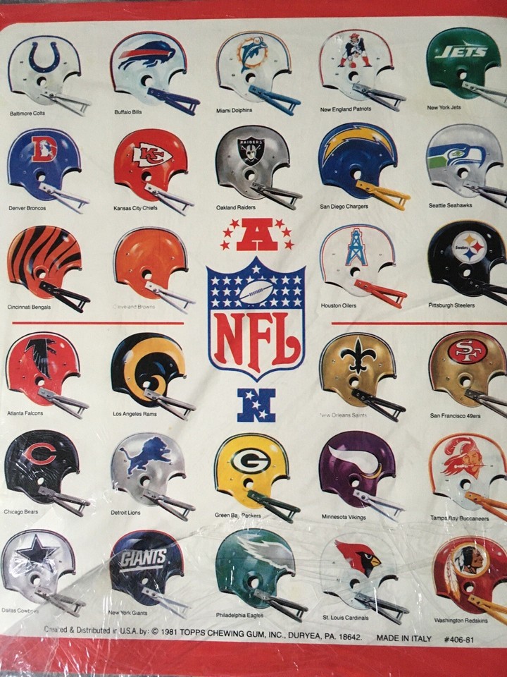 Rare 1981 NFL 1st Topps Football Vintage Sticker Album Book /mint | eBay