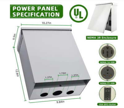 Weatherproof Temporary Power Outlet Panel,20V 30V 50VRV Power Outlet | eBay