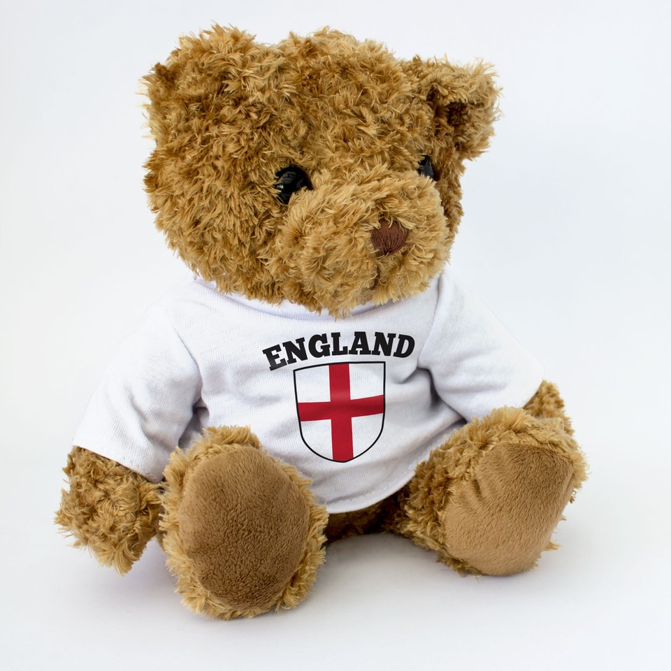 NEW - England Flag St Georges Cross Teddy Bear - Football Rugby Fan ...