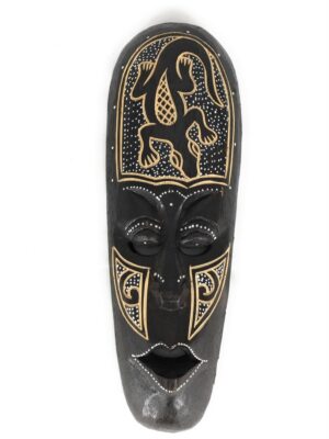 Tribal Chief Mask 12" w/ Gecko - Tiki Primitive Art | #wib370530d | eBay