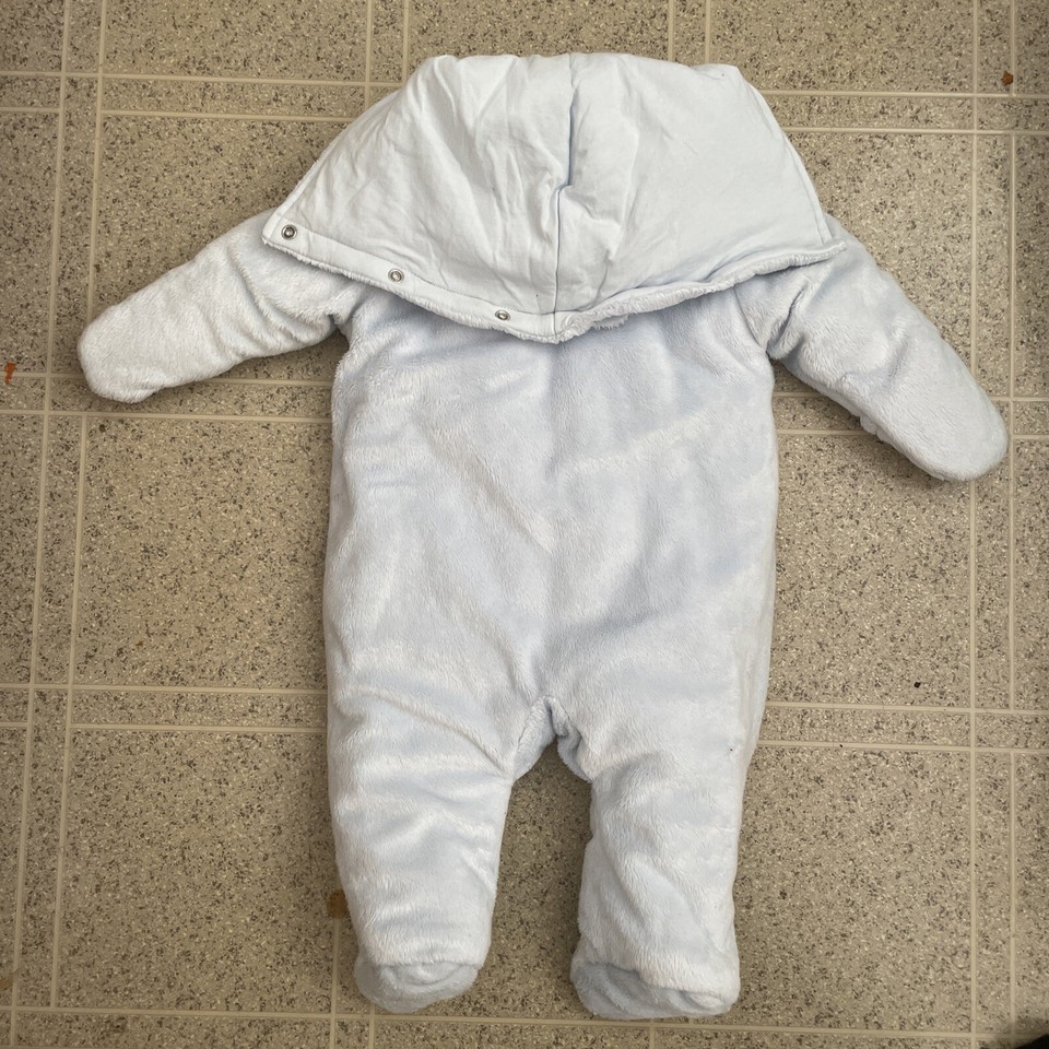 Absorba Baby Infant boy blue Winter Snowsuit Hood Size 3-6 Months Plush ...