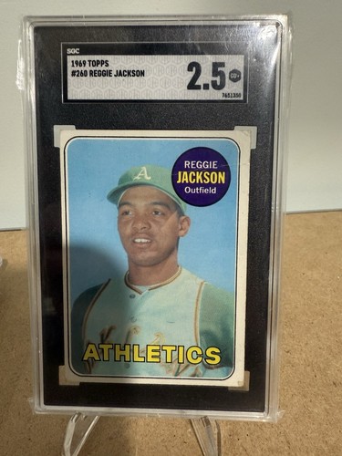 1969 TOPPS # 260 - REGGIE JACKSON - ROOKIE CARD - GRADED - SGC-2.5 GOOD ...