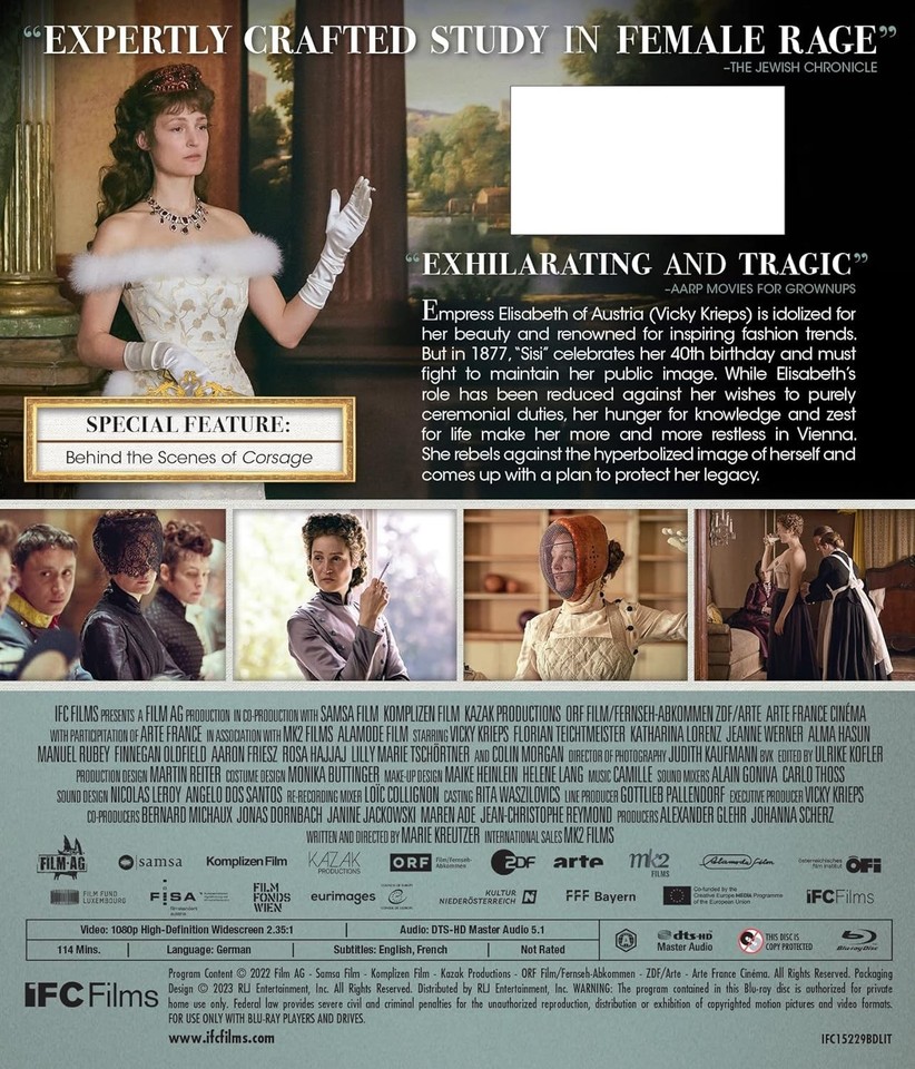 Corsage (Blu-ray) Vicky Krieps Colin Morgan Finnegan Oldfield (US ...