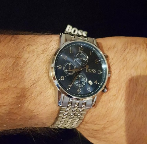 HUGO BOSS 1513498 Navigator Blue Dial Chronograph Wristwatch for Men ...