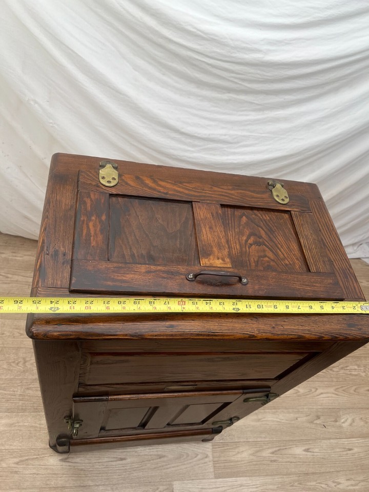 Antique Glacier Turquoise Ice Box Top and Bottom Storage two Doors ...