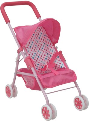 Baby Dolls Pram Stroller – Easy Fold Baby Doll Toy Pushchair - Pink ...