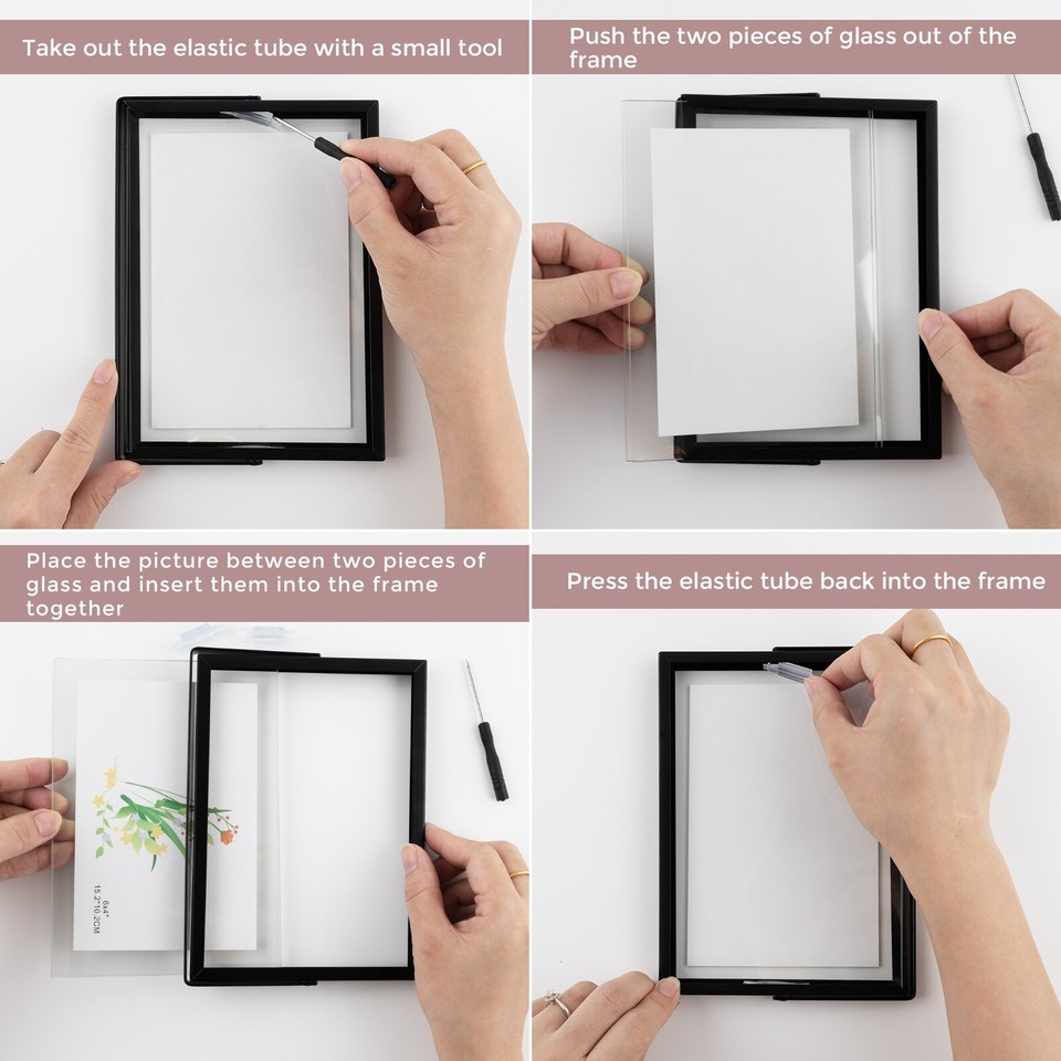 Floating Frame for Picture Metal Picture Frames with Double Real Glass ...