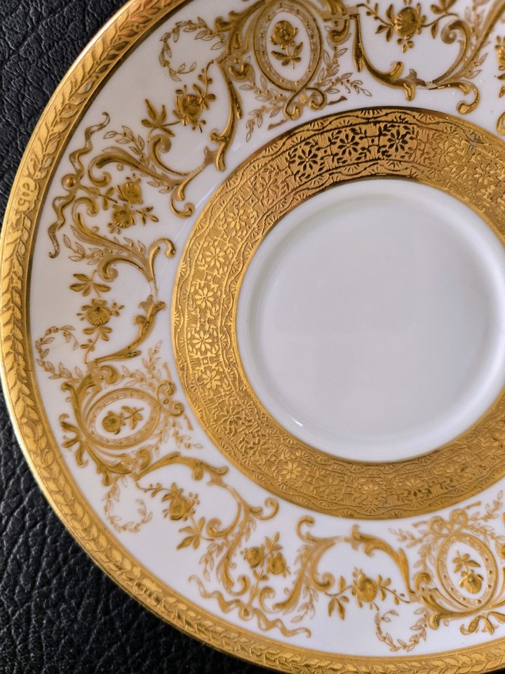 2 Rare Charles Ahrenfeldt Limoges Depose France Gold Rose Pattern ...