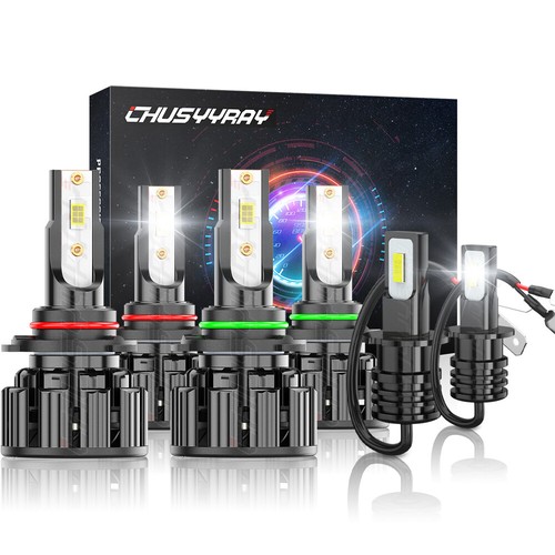 6x 9005 9006 H3 LED Headlight Kit Hi Lo Fog Light For Nissan 300ZX 1990 ...