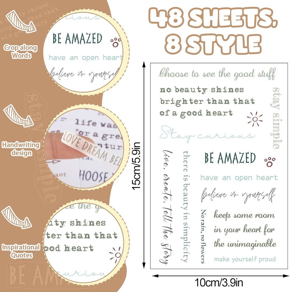 48 Sheets Motivational Planner Stickers | Inspirational Quotes for ...