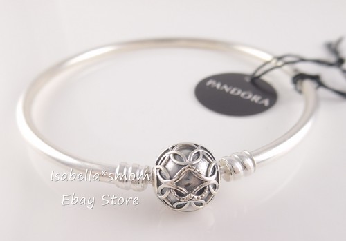 PATTERNS OF LOVE Authentic PANDORA Silver Bangle Bracelet 597137 NEW ...