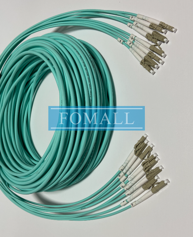 Indoor Armored LC-LC 8-core OM3 50/125 Multimode Fiber Optical Cable ...