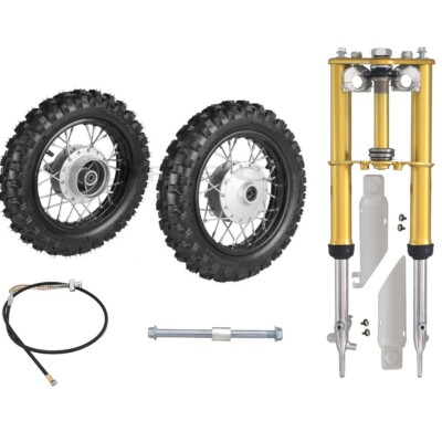 CRF50 Front Rear Wheels 2.50-10 Triple Forks Drum Brake Mini Dirt Pit ...