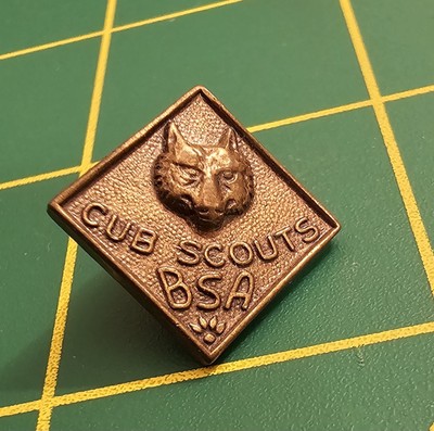Vintage Bronze Boy Scout Cub Scouts Wolf Pin B.S.A. BSA Pinback B17 | eBay