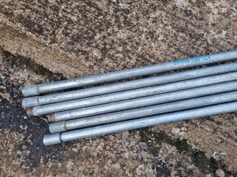 20mm x 3.75m Metpro Galvanised Steel Round Conduit Pipe Tube Treaded ...
