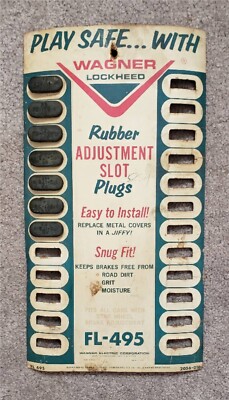 VTG. RARE 1960's Wagner-Lockheed Rubber Adj. Slot Plugs FL-495 Card ...