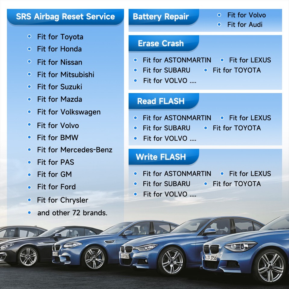 Ancel AR500 Car OBD2 Scanner SRS Clear Airbag Module Repair Read EEPROM ...