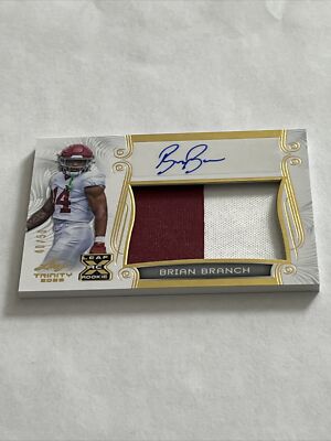 2023 Leaf Trinity Brian Branch Autograph Jersey Patch Rookie Card RC ...