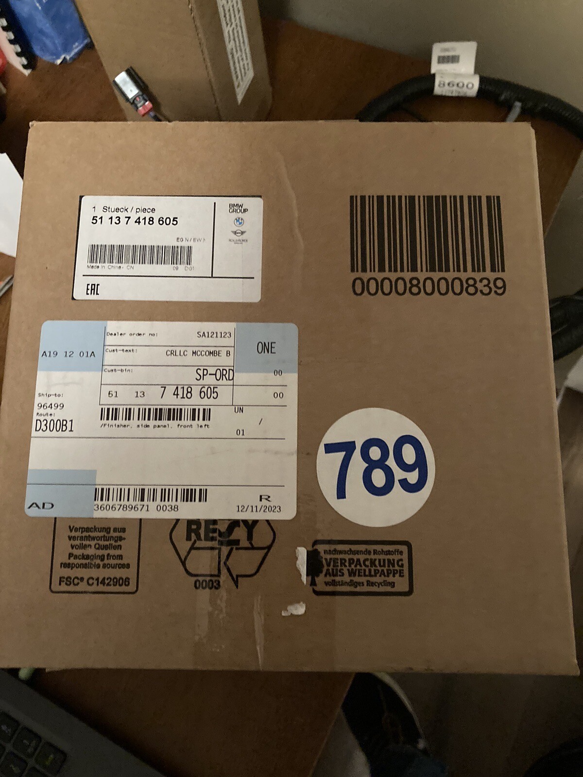 New Oem Genuine 2018-2023 BMW X3 X4 Molding Strip Driver Fender Trim ...