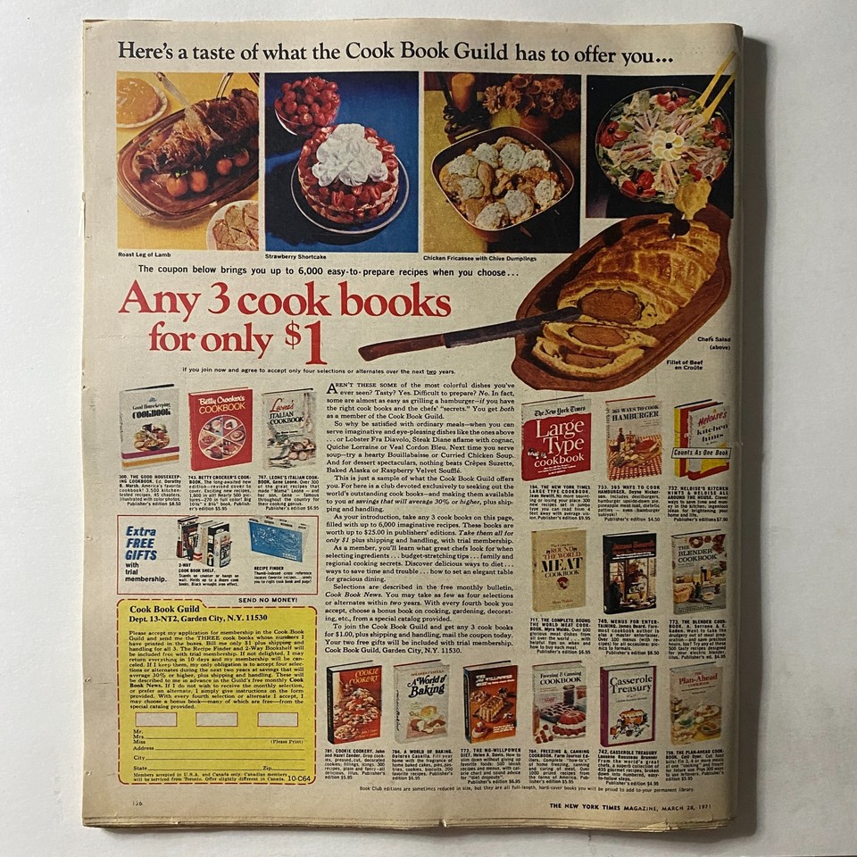 The New York Times Magazine March 28 1971 The Troubles of '71 No Label ...